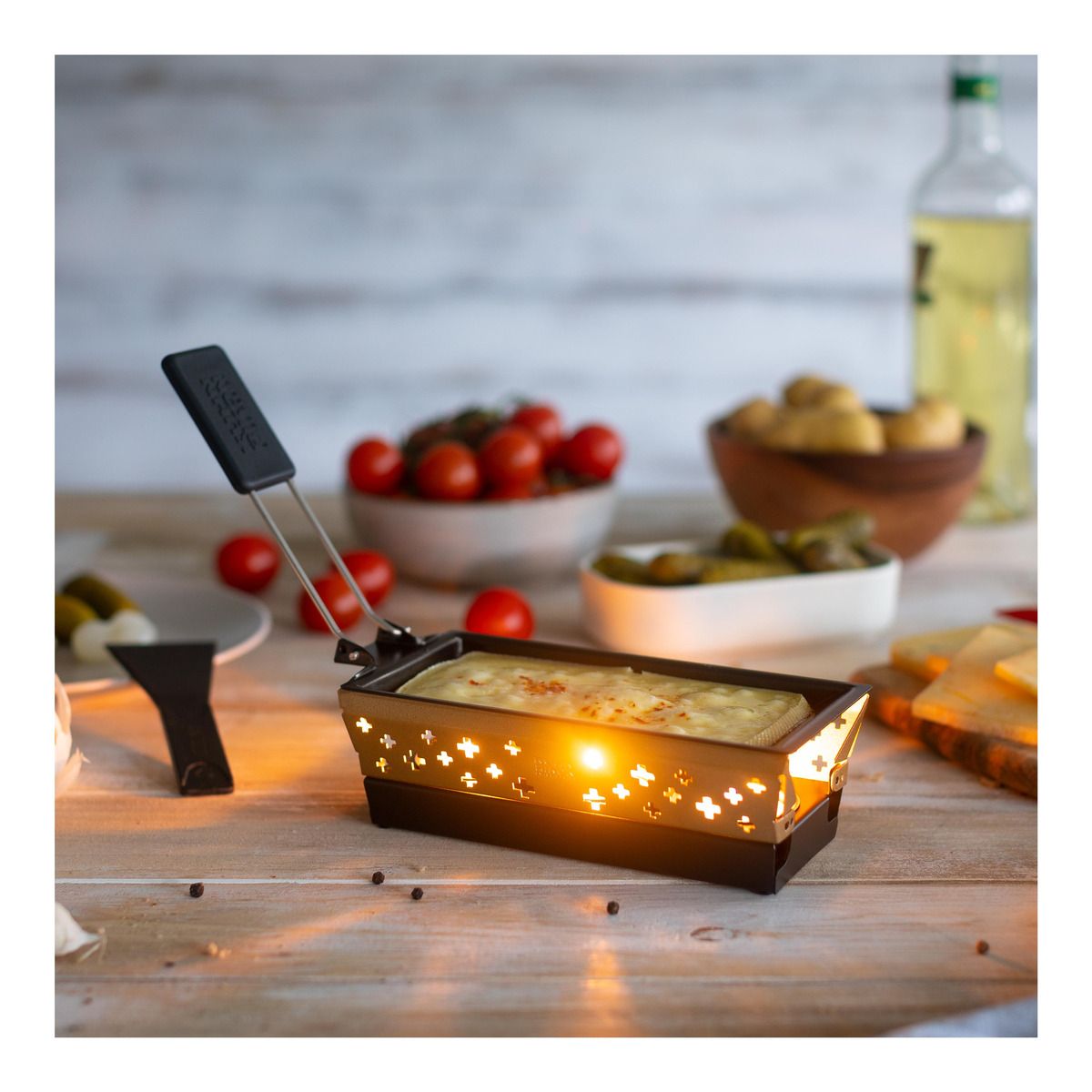 Raclette Set Mini "Schweizerkreuz" gold - Hautecuisine.ch